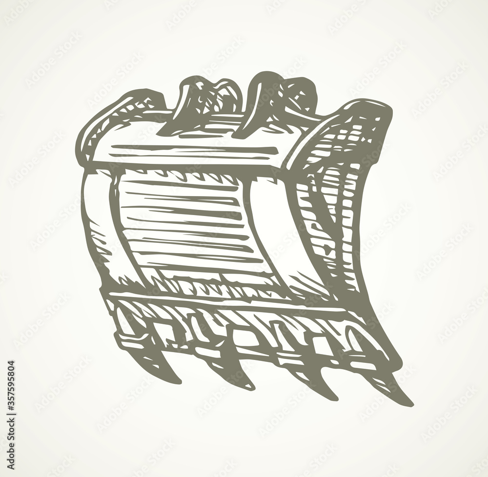 Building bucket for digging. Vector drawing Stock Vector | Adobe Stock