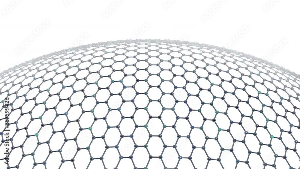 Vidéo Stock hexagonal structural grid of a modern material graphen ...