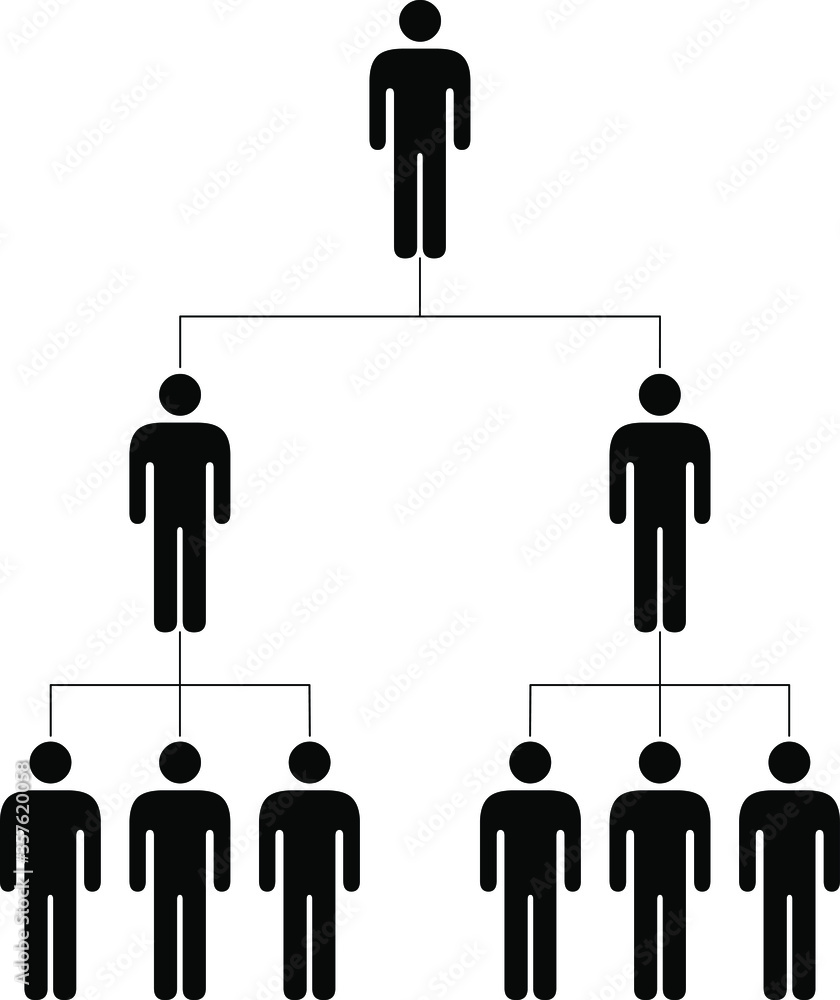 People icons organizational and work group structure - hierarchical or ...