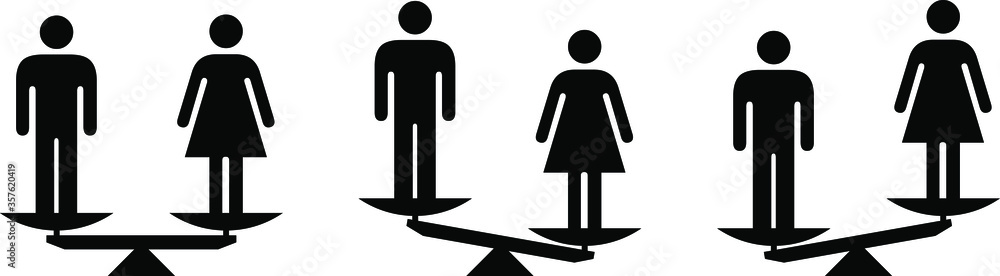 People icons - social equality concept - scales showing equal and ...