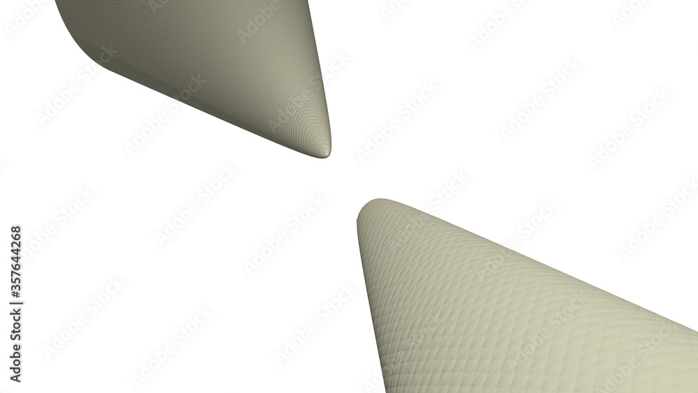 3D illustration of a geometrical shape of pale golden rod color on a ...