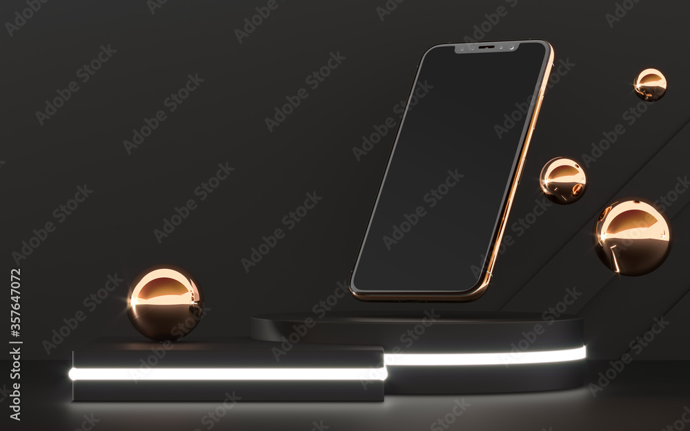 Premium mobile phone blank screen mock up template. Modern smartphone ...