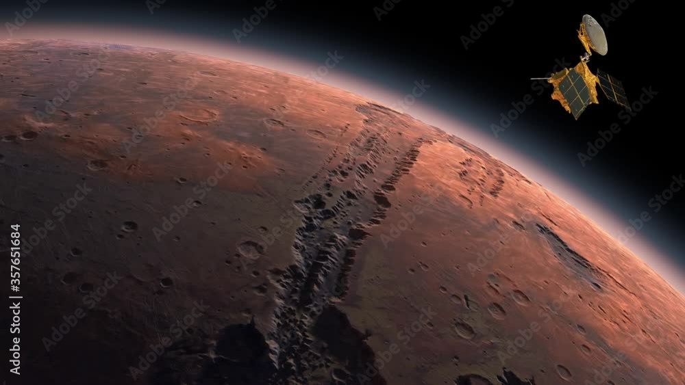 Video „Mars Reconnaissance Orbiter, MRO orbiting Mars. Mars Planet ...