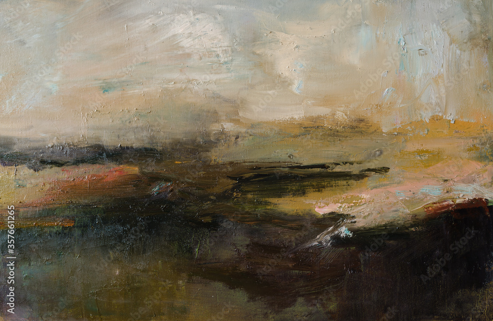 Abstract oil painting background. Oil on canvas texture. Hand drawn oil ...