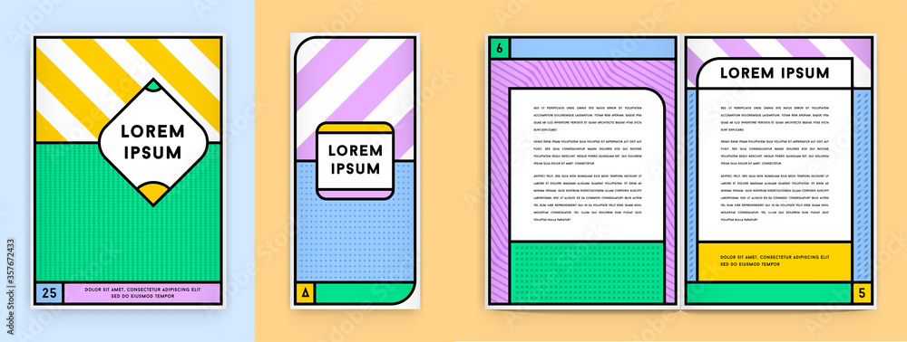 Colorful Poster or Stationary Identity Design Template. Set of Summer ...