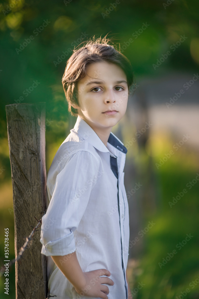 portrait of a 12 year old boy Stock Photo | Adobe Stock