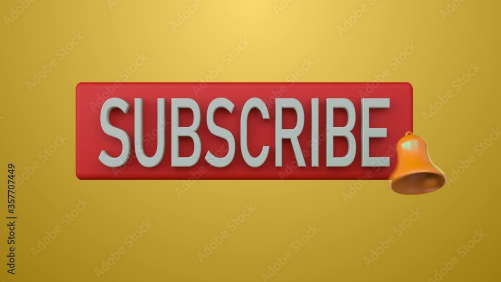 Vidéo Stock 3D animation - Loopable subscribe button with an animated ...