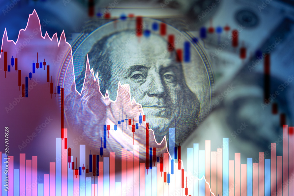 Foto De Dollar The Falling Chart Negative Trends Falling Prices On Foto De Dollar The Falling Chart Negative Trends Falling Prices On