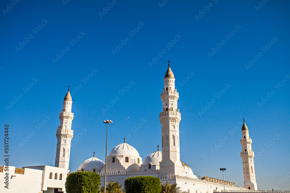 Quba Mosque, the first mosque build by prophet Muhammad in Medina ...