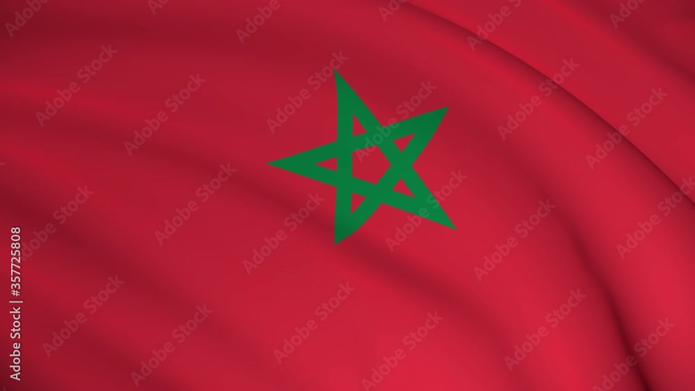 Morocco National Flag - 4K seamless loop animation of the Moroccan flag ...