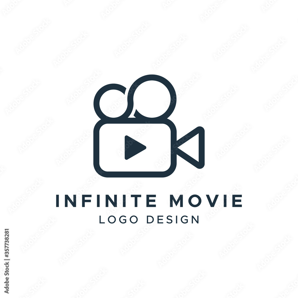 Cinema, Movie Icon Logo Design Template with Infinity Symbols. Stock ...