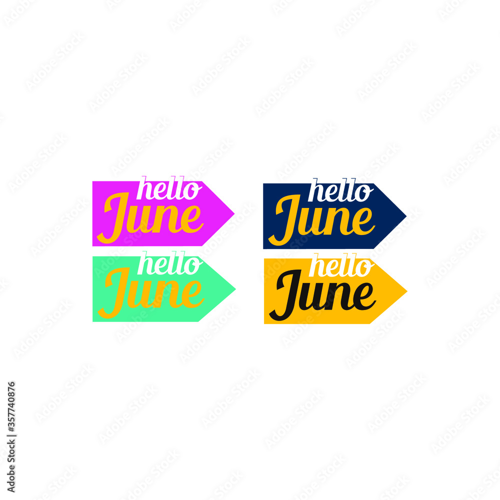 logo hello june vector icon templet Stock Vector | Adobe Stock