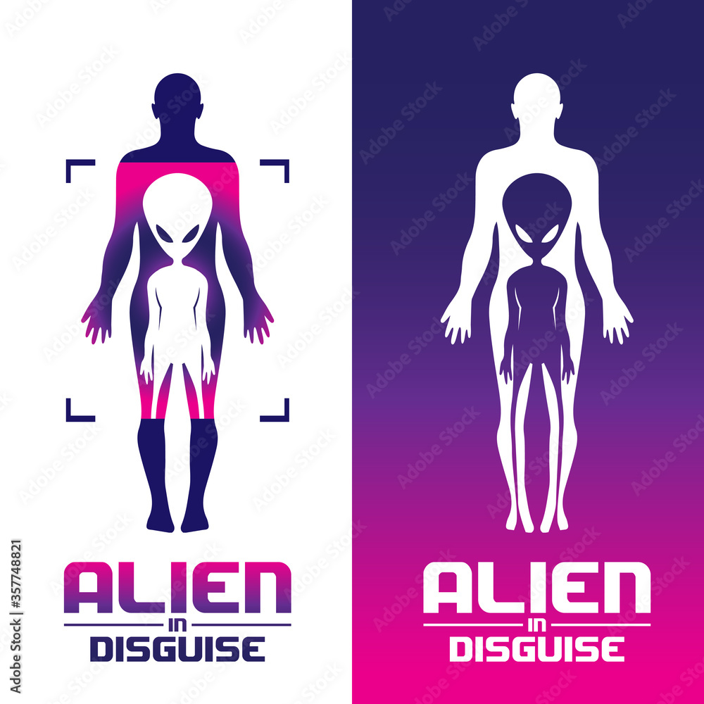 Alien in Disguise concept volume 1 set vector for commercial use ...