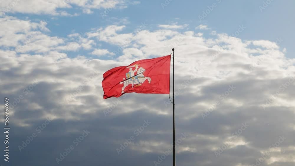 Vidéo Stock The historical state flag of Lithuania. The coat of arms of ...