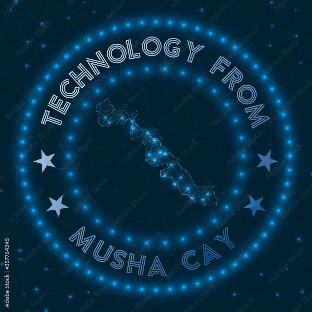 Technology From Musha Cay. Futuristic geometric badge of the island ...