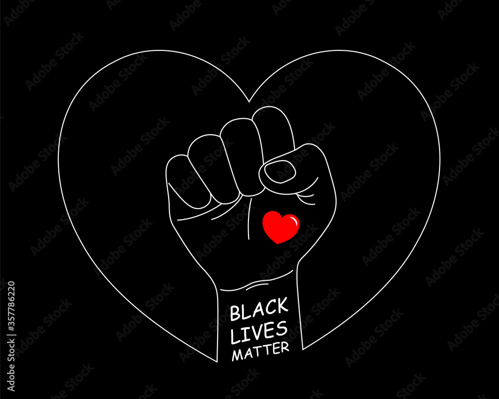 Hand symbol for black lives matter protest to stop violence to black ...