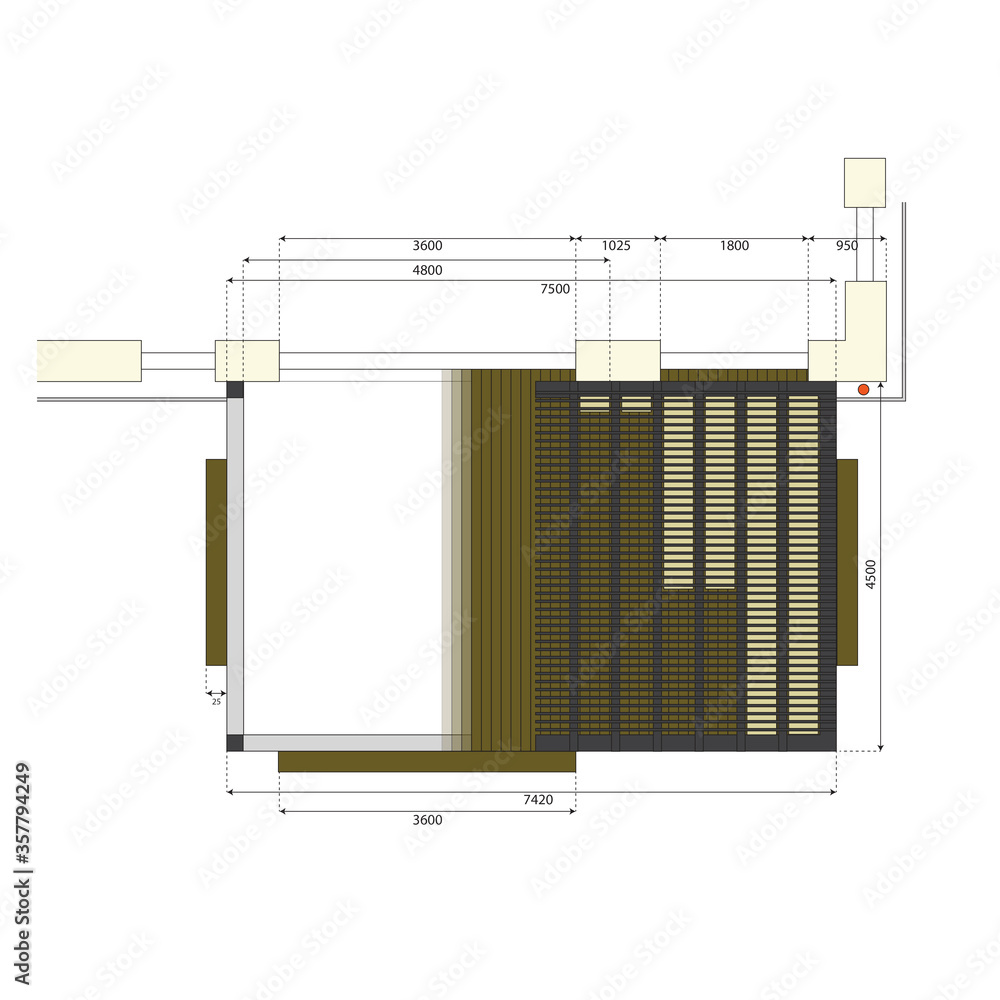 Plan of garden terrace at family house. Outdoor seating, vector ...