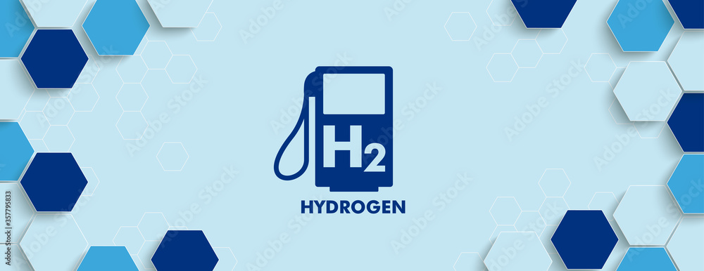Vetor de Hexagon Structure H2 Gas Pump Header do Stock | Adobe Stock