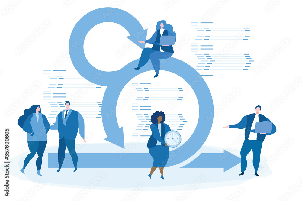 Agile project management, Vector illustration for web banner ...