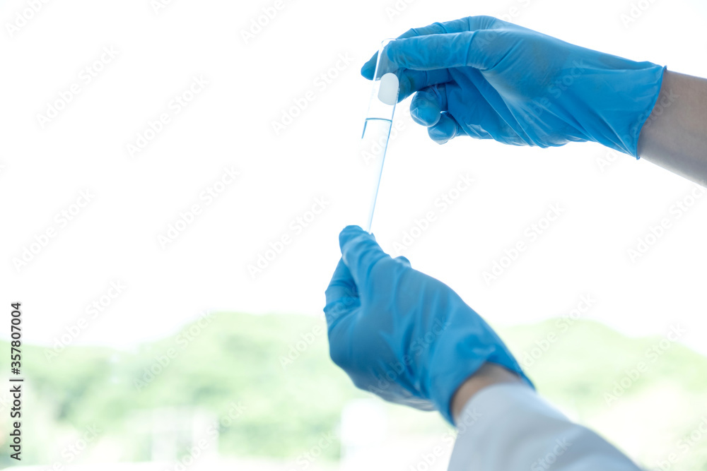 Professional doctors perform testing and analyzing samples of vaccines ...