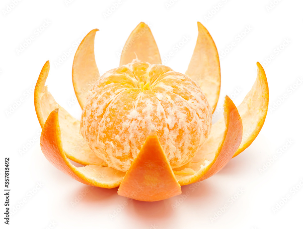 orange peel isolated on white Stock Photo | Adobe Stock