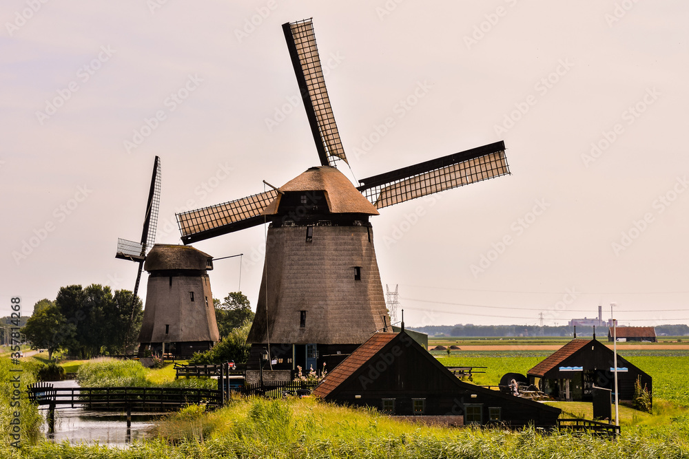 Classic Vintage Windmill in Holland , digitally created image Stock ...