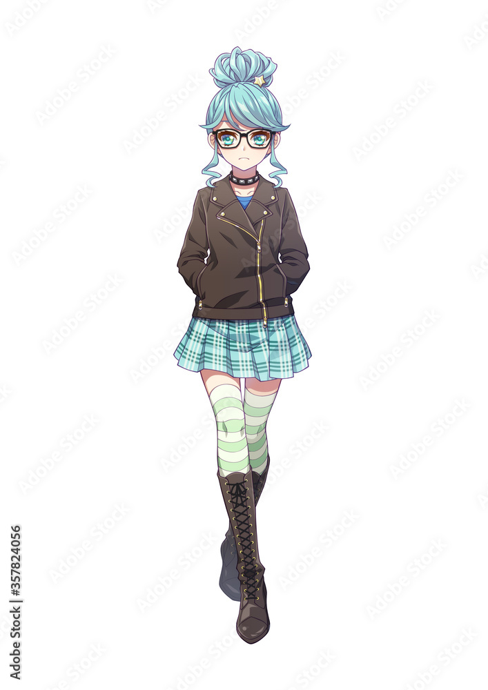 anime style character full body illustration Stock Illustration | Adobe ...