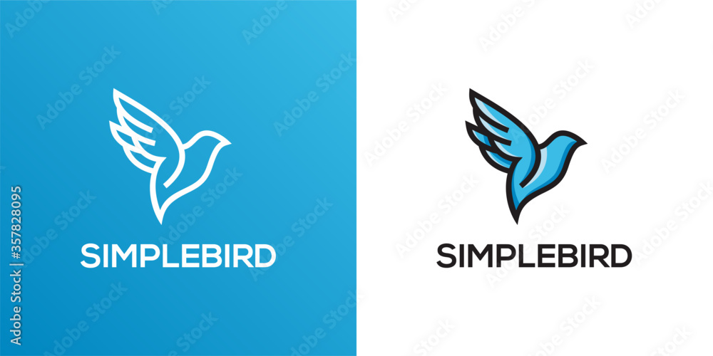 Simple Bird Logo Design Inspiration Stock Vector | Adobe Stock