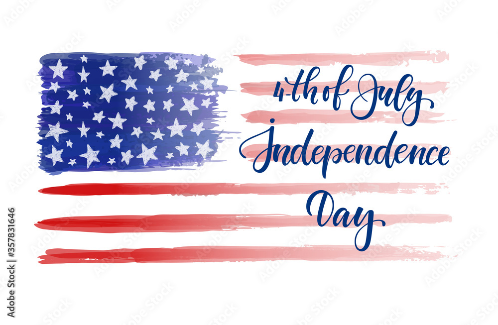 Happy Independence Day card. American Independence Typography card ...