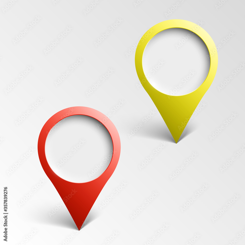 Index arrow location on the map. Pointer position. Marker standing ...