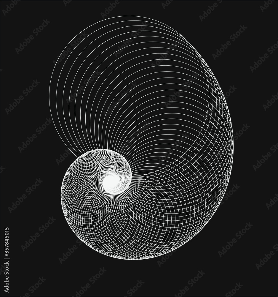 Absract geometry. Golden ratio in white color on black background Stock ...