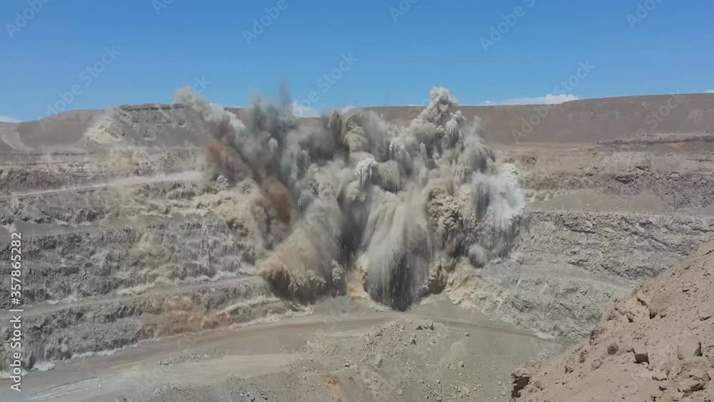 Copiapo, Region de Atacama, Chile. Powerful blast in a copper mine in ...