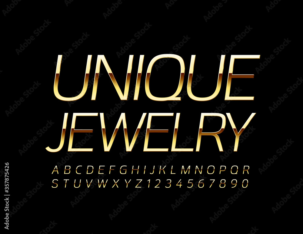 Vector elegant emblem Unique Jewelry with Gold thin Font. Luxury ...
