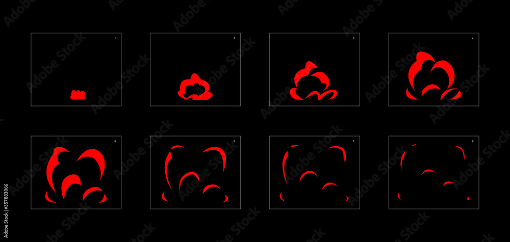 Fire explosion effect. Explosion Animation effect. Animation Sprite ...