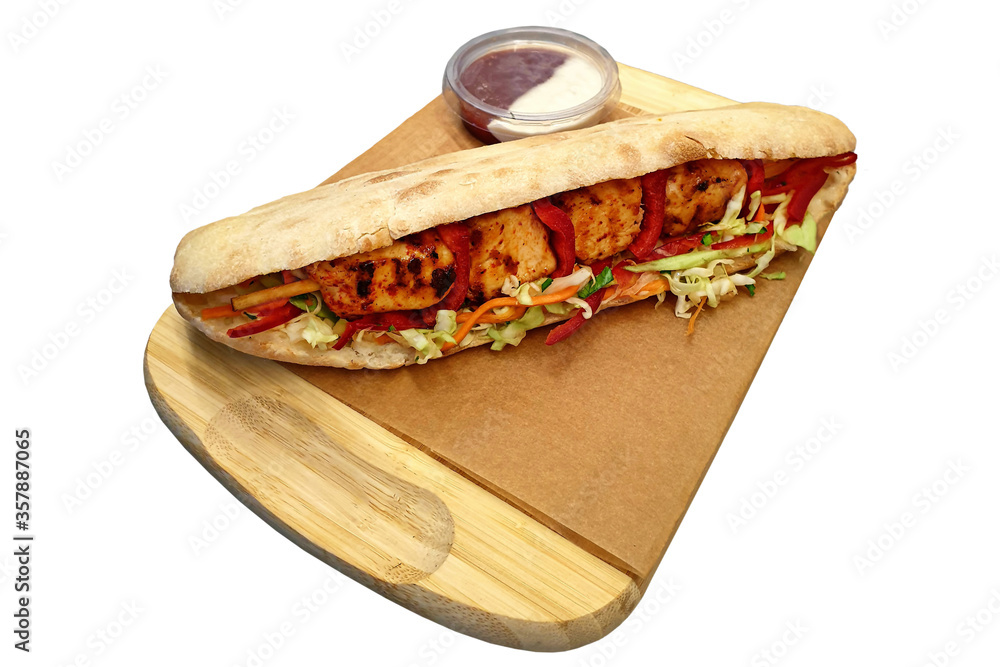 Gyro pita, shawarma, take away, street food Stock Photo | Adobe Stock