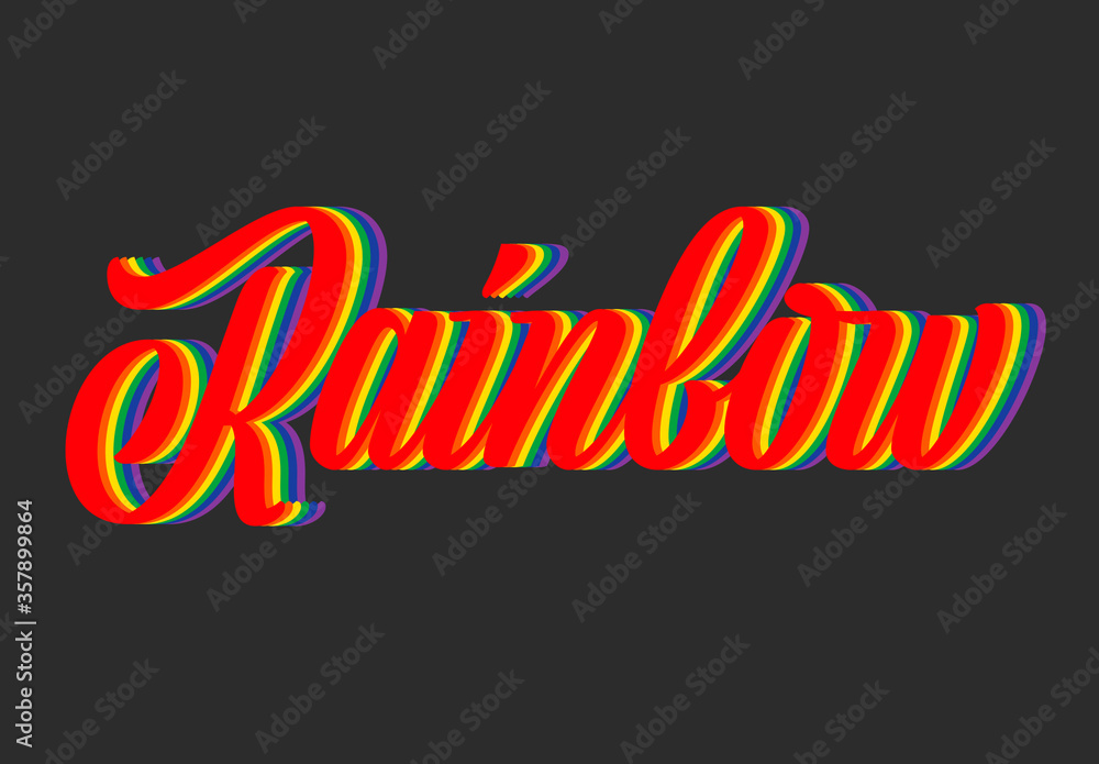 Rainbow Text Effect Stock Template | Adobe Stock