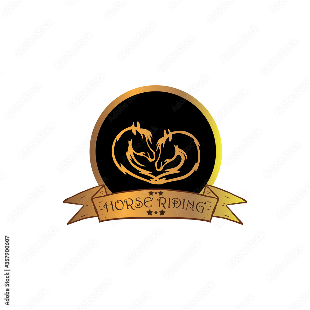 Horse riding inspiration logo design template. Vintage horse label with ...