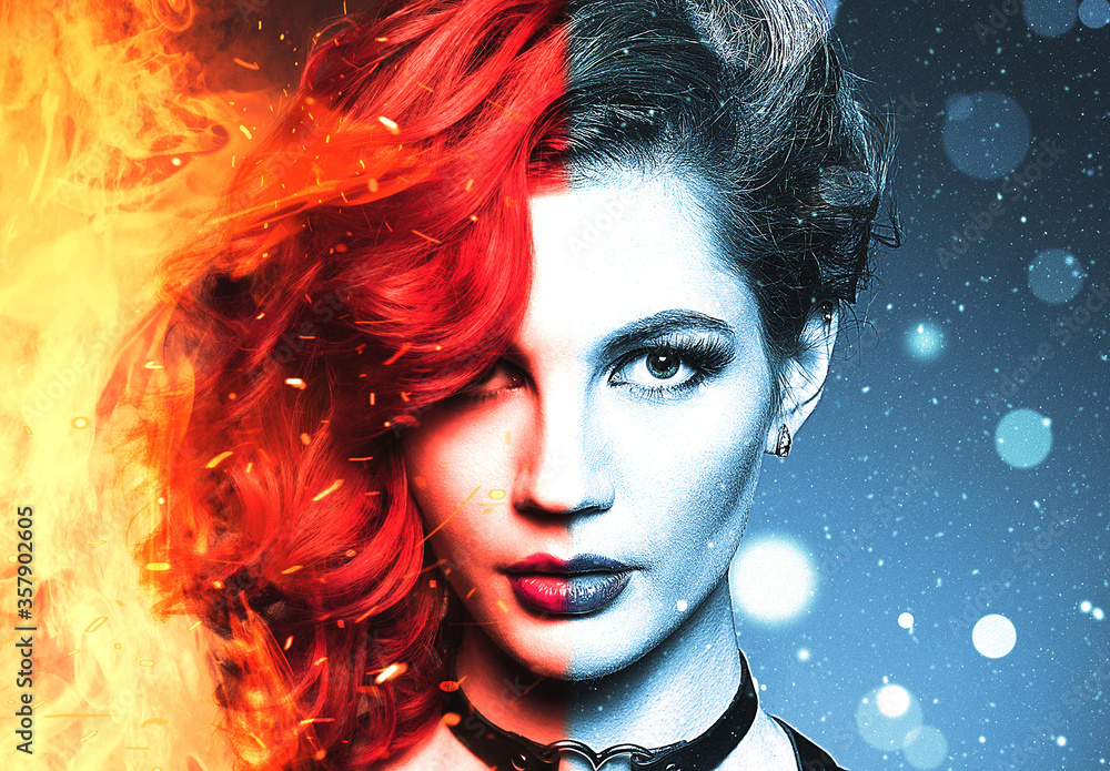 Hot Fire and Freezing Cold Effect Mockup Stock Template | Adobe Stock