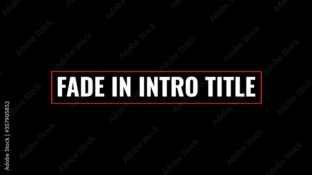 Fade In Intro Title Stock Template | Adobe Stock