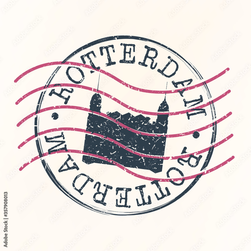 Rotterdam Netherlands Stamp Postal. Silhouette Seal. Passport Round ...