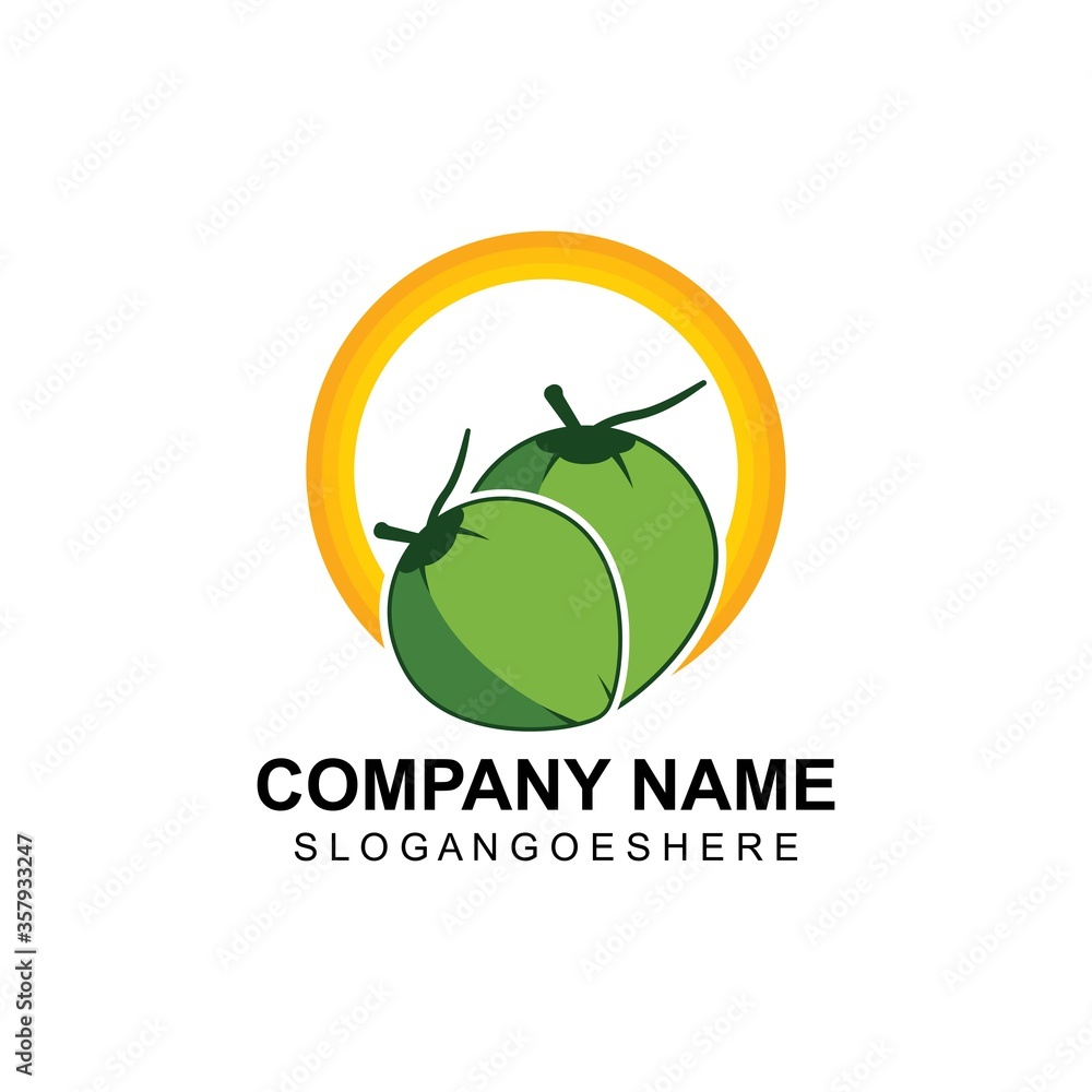 Creative modern coconut sign logo design template. Oil, Fresh, Fruit ...
