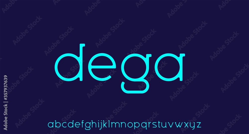 dega, modern geometric lowercase alphabet set display font vector Stock ...