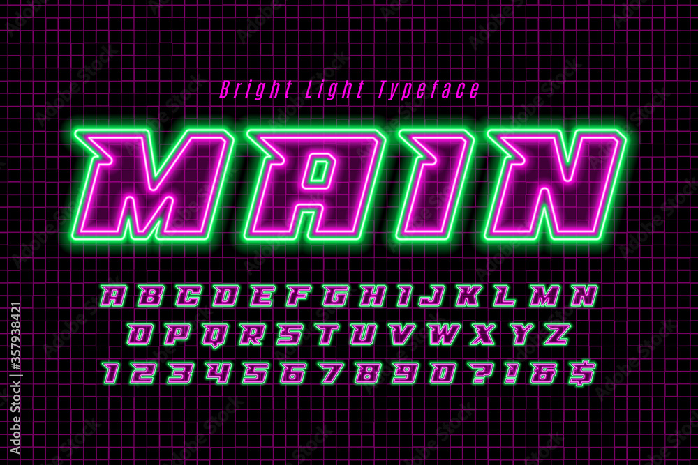 Futuristic alphabet design, typeface, letters and numbers. Vector ...