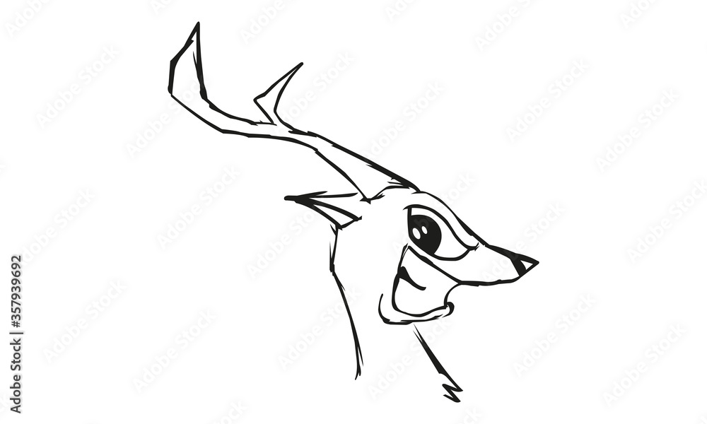 Vector drawing of a deer, cartoon style Stock Vector | Adobe Stock