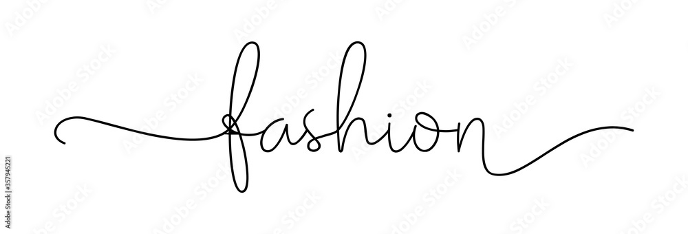 FASHION. Simple lettering typography script word fashion. Poster, card ...