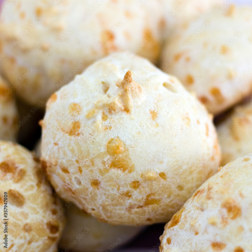 Brazilian cheese bread (pao de queijo), a typical specialty made of ...