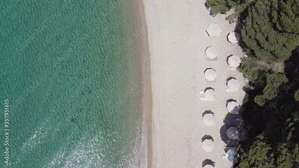 Vidéo Stock Mediterranean terrain Greek beach landscape drone shot ...