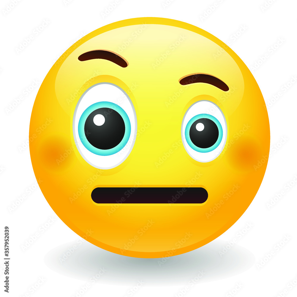 Face with raised eyebrow emoji with disapproval expression. Suspicion ...