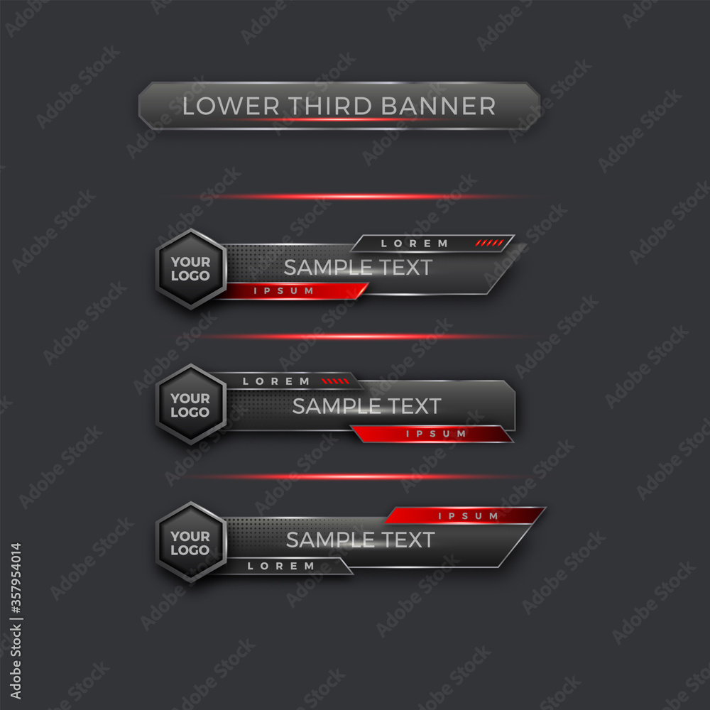abstract modern geometric lower third banner template design Stock ...