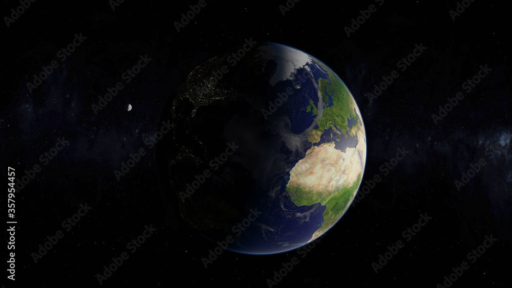CGI earth and moon wallpaper Stock Illustration | Adobe Stock